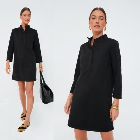 Tuckernuck | Dresses | Tuckernuck New Black Avery Crepe Button Up Long Sleeve Mini Shirt Dress ...
